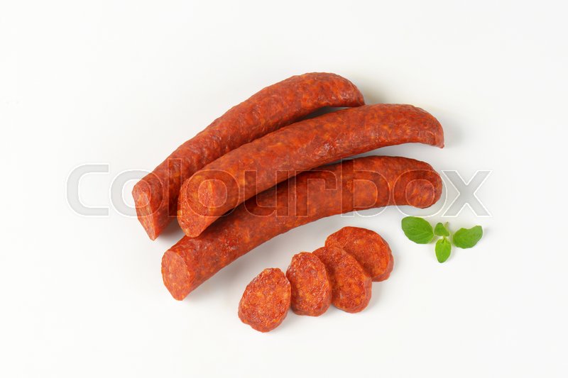 Hungarian Csabai Sausages (Csabai ... | Stock image | Colourbox