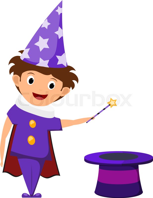 The little magician. A child in a ... | Stock vector | Colourbox