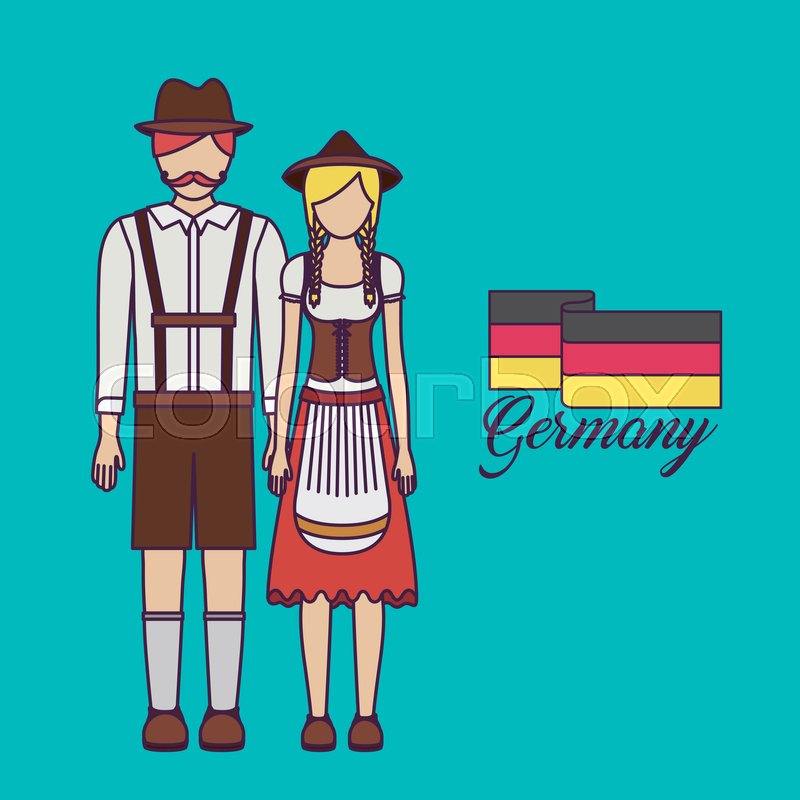 Man woman german germany cartoon ... | Stock vector | Colourbox