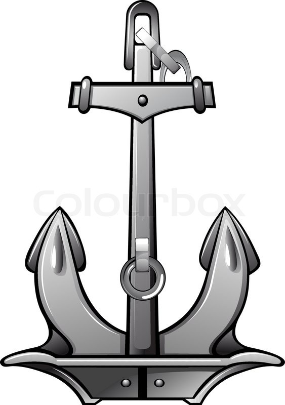 Detaillierte nautischen Anker auf ... | Stock-Vektor | Colourbox