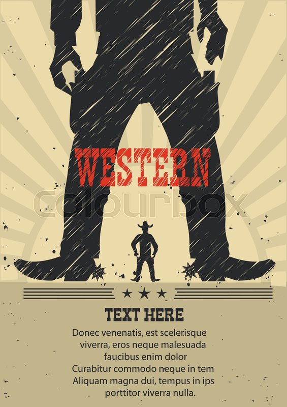 Western cowboy duel gunfight.Vector ... | Stock vector | Colourbox