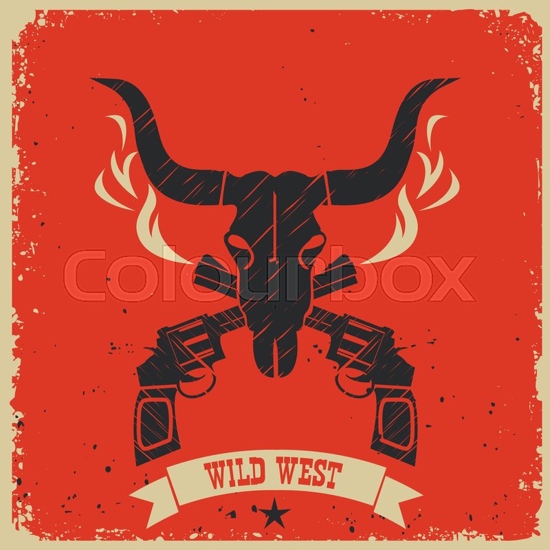 Western wild west poster background ... | Stock vector | Colourbox