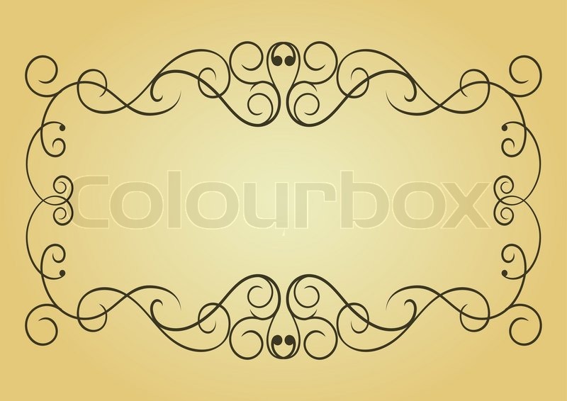 Swirl vintage frame for design as a ... | Stock vector | Colourbox