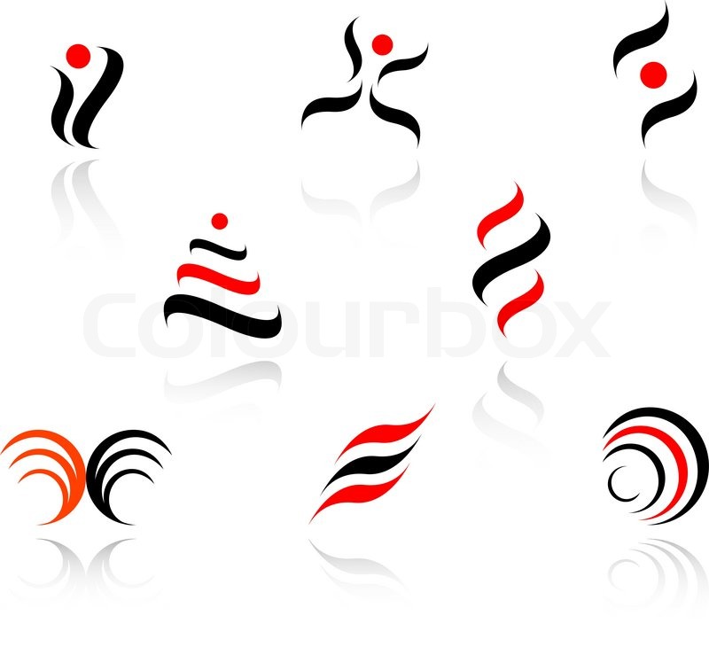 Set of red and black symbols on white | Stock vector | Colourbox