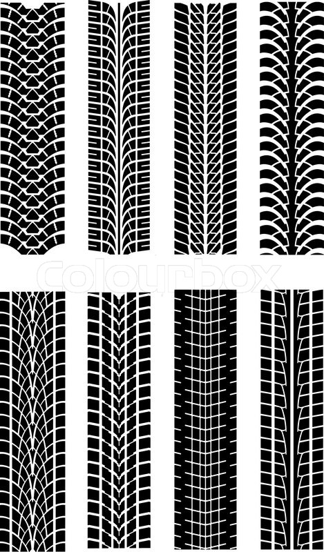 Set of tire shapes isolated on white ... | Stock vector | Colourbox