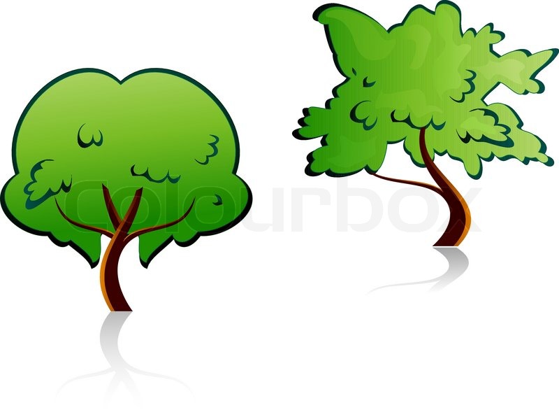 Set of tree symbols as a signs or ... | Stock vector | Colourbox