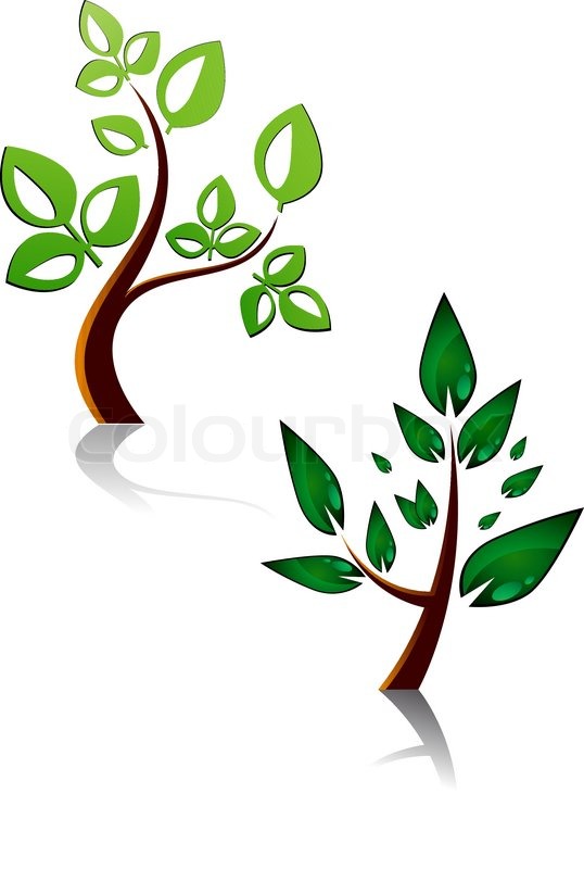 Set of tree symbols as a signs or ... | Stock vector | Colourbox