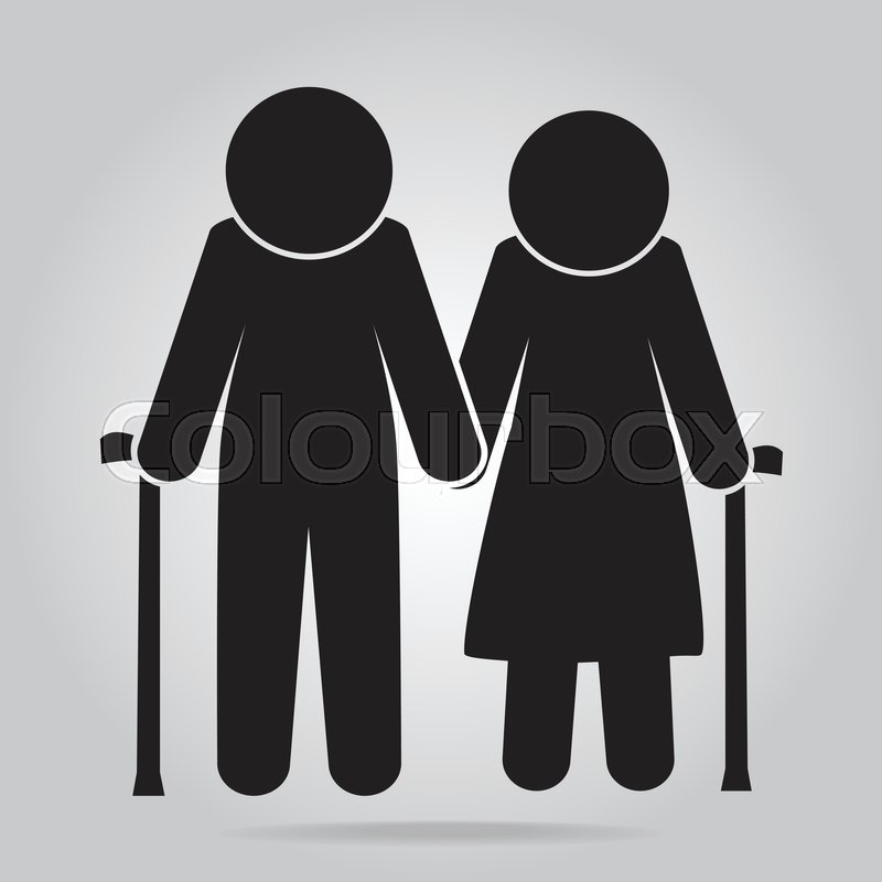 Elderly symbol. old people icon, ... | Stock vector | Colourbox
