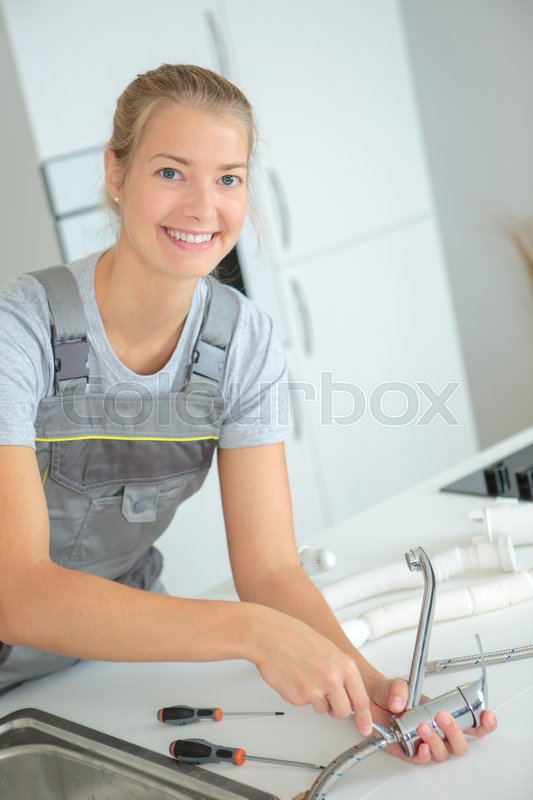 Portrait of female plumber | Stock image | Colourbox
