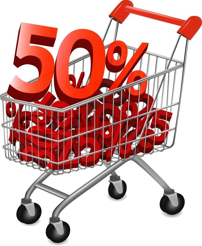 Concept of discount. Shopping cart ... | Stock vector | Colourbox