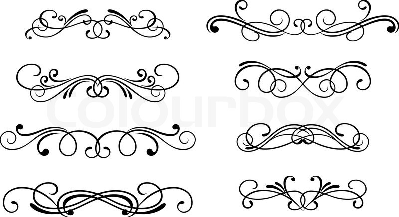 Swirl elements and monograms for ... | Stock vector | Colourbox