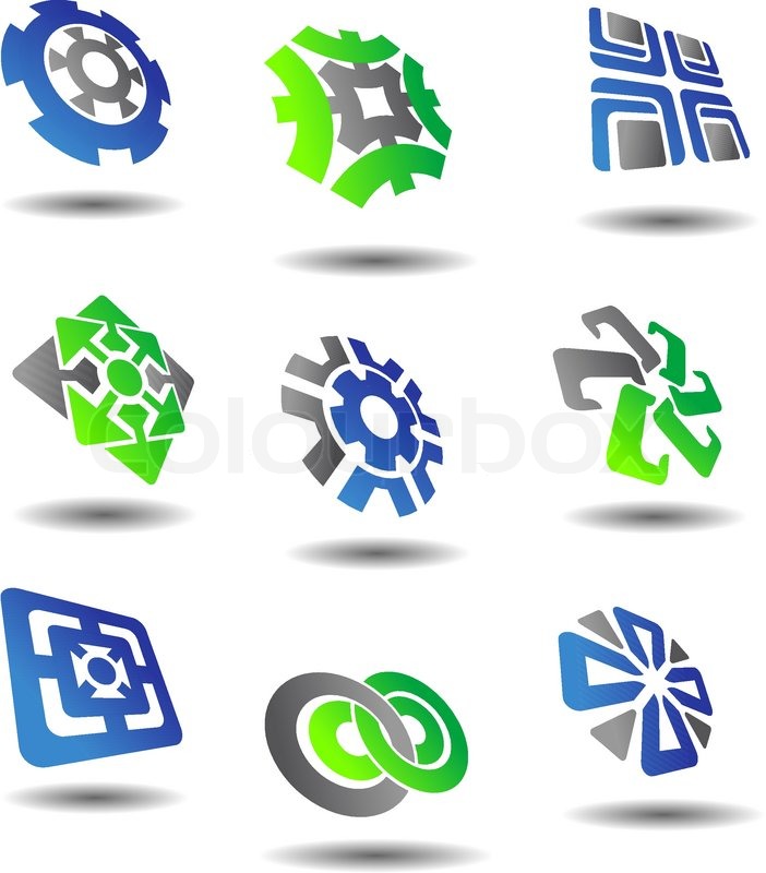 Set of color abstract symbols for ... | Stock vector | Colourbox