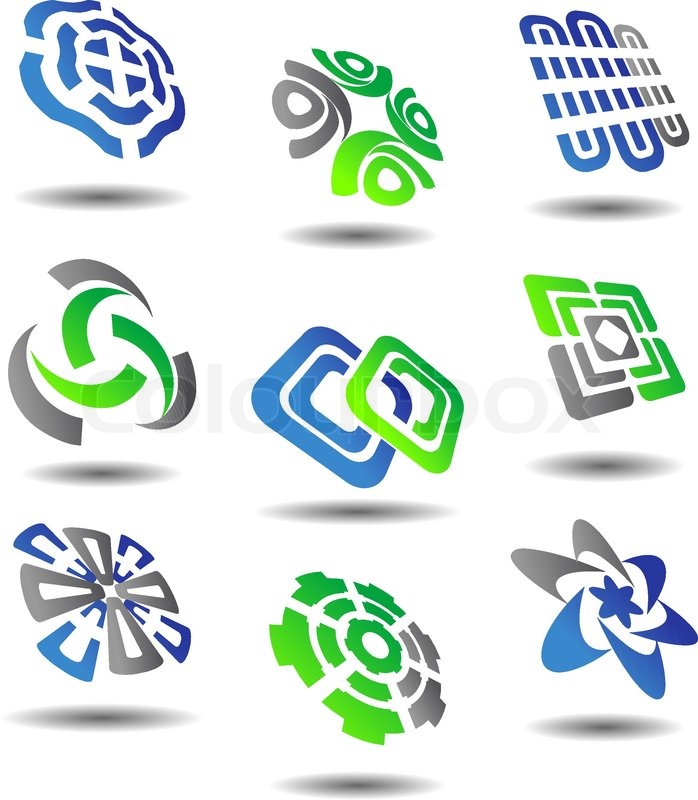 Set of different abstract symbols for ... | Stock vector | Colourbox