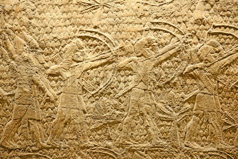 Ancient sumerian stone carving with ... | Stock image | Colourbox