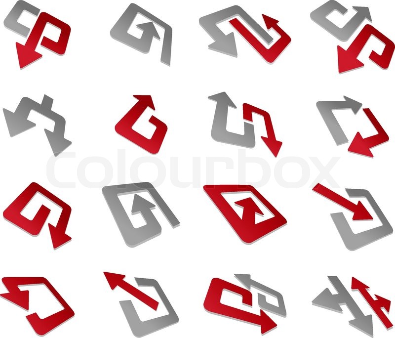 Pfeil Symbole und Zeichen auf weißem ... | Stock-Vektor | Colourbox