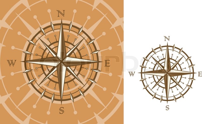 Medieval compass isolated on white ... | Stock vector | Colourbox