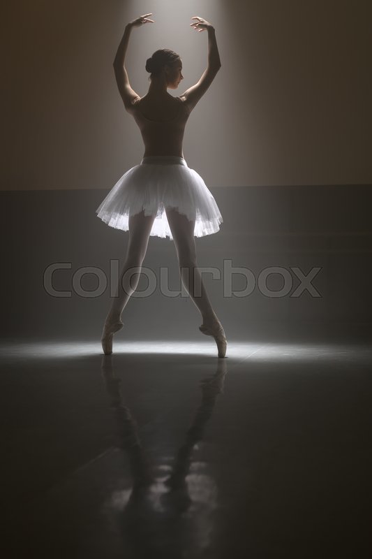 Cute ballerina photographed from behind ... | Stock image | Colourbox