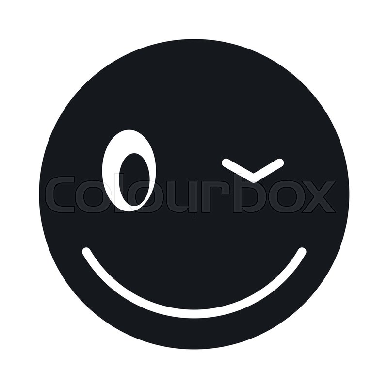 Eyewink emoticon icon in simple style ... | Stock vector | Colourbox
