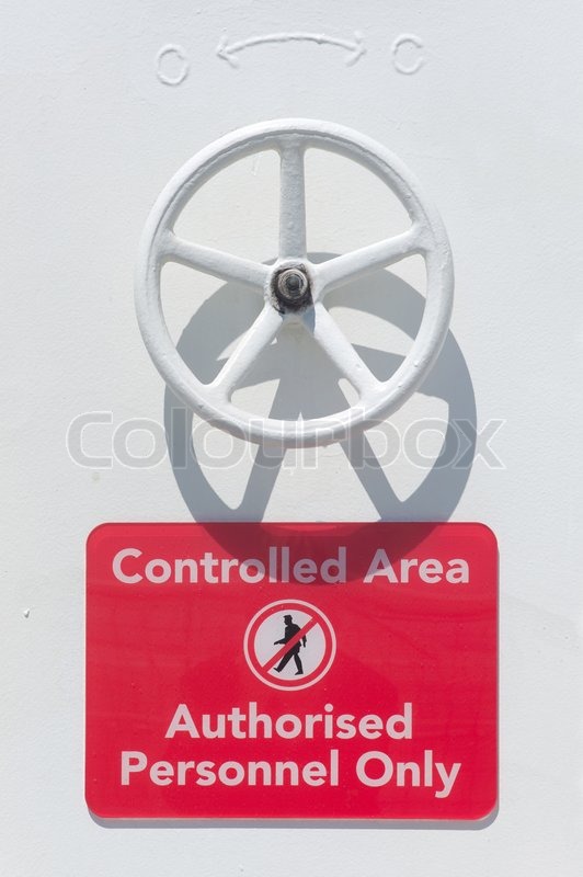 Controlled Area Sign on a ship | Stock Photo | Colourbox