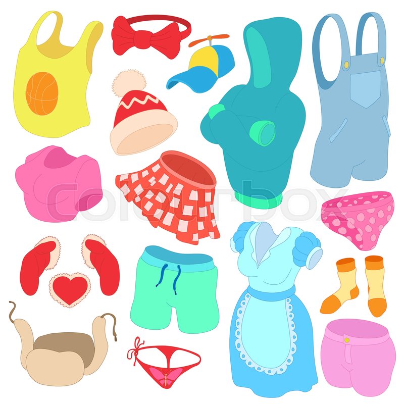 Clothes Icons set in cartoon style ... | Stock vector | Colourbox
