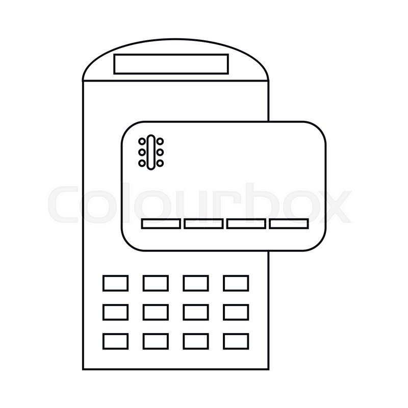 POS terminal and credit card icon, ... | Stock vector | Colourbox