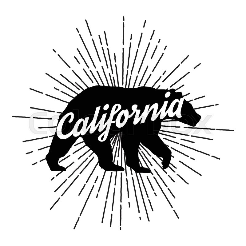 Vintage California bear with ... | Stock vector | Colourbox