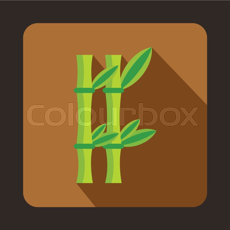 Bamboo icon in flat style with long ... | Stock vector | Colourbox