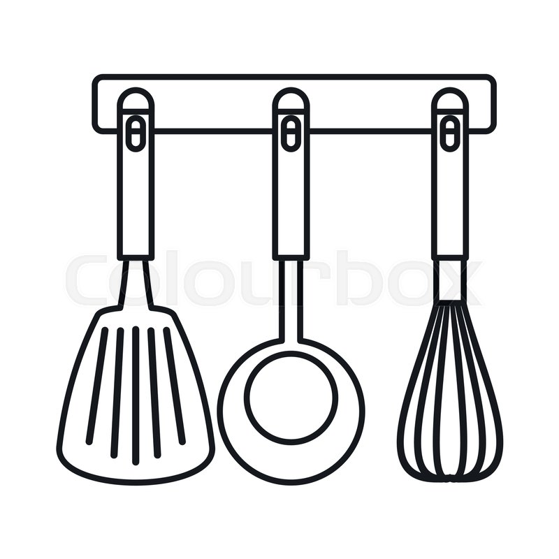 Spatula Ladle And Whisk Kitchen Stock Vector Colourbox