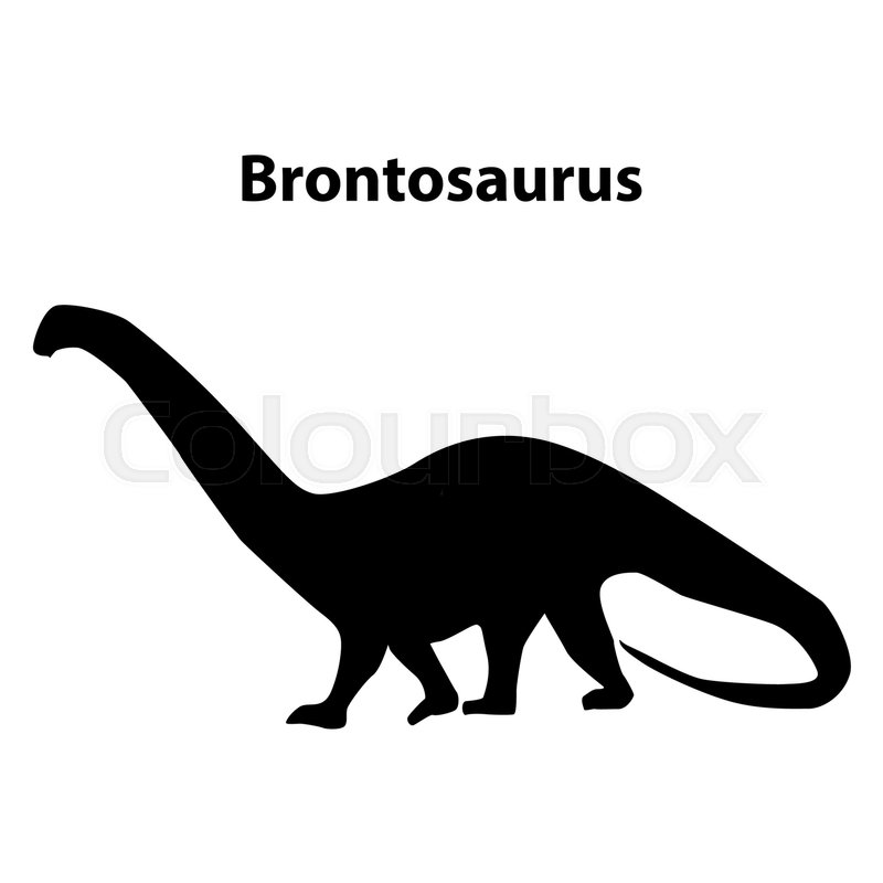 Brontosaurus dinosaur black silhouettes ... | Stock image | Colourbox