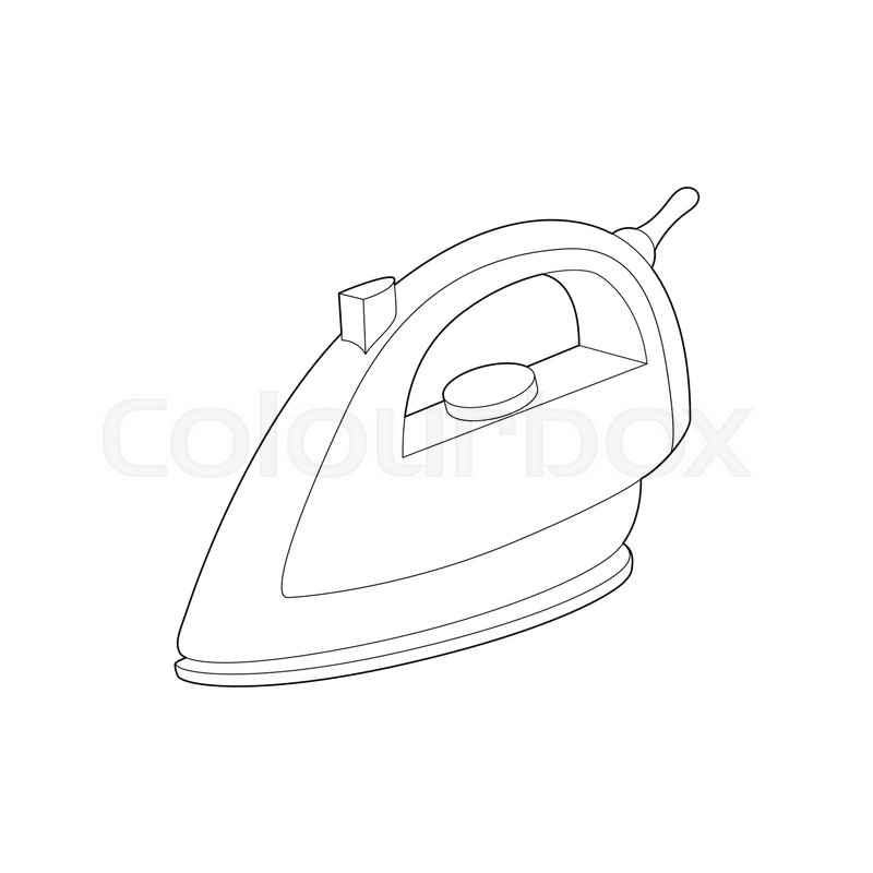 Iron icon in outline style isolated on ... | Stock vector | Colourbox