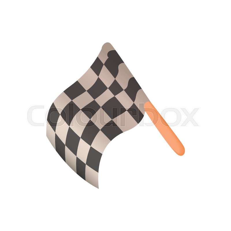 Racing flag icon in cartoon style ... | Stock vector | Colourbox