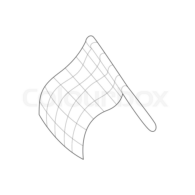 Racing flag icon in outline style ... | Stock vector | Colourbox