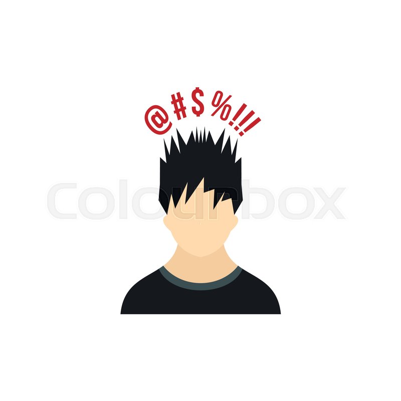 Man with different signs over his head ... | Stock vector | Colourbox