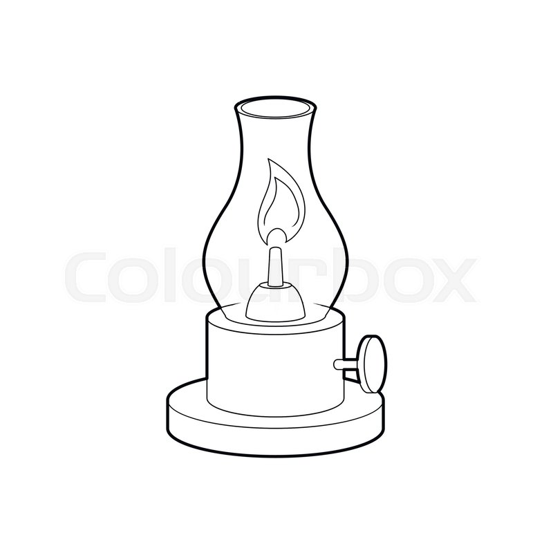 Gas lamp icon in outline style ... | Stock vector | Colourbox