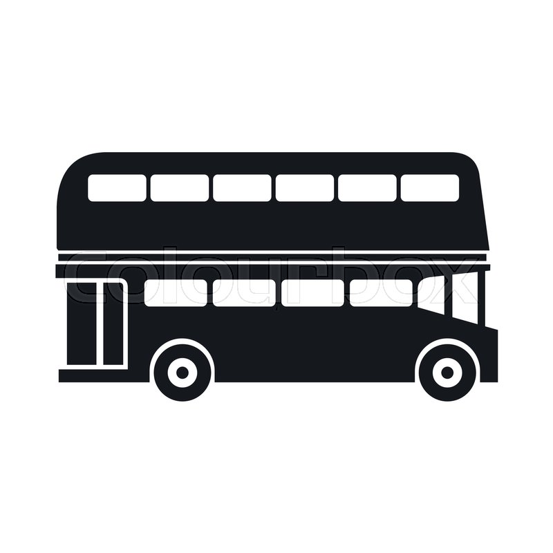 Double decker bus icon in simple style ... | Stock vector | Colourbox