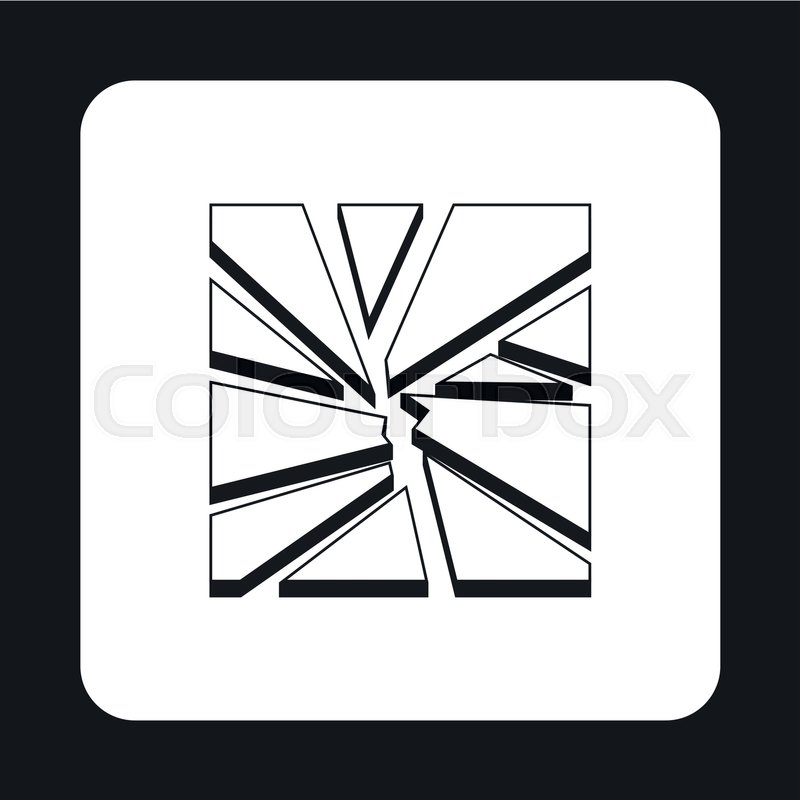 Broken glass icon in simple style ... | Stock vector | Colourbox