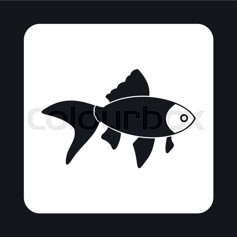Goldfish icon in simple style isolated ... | Stock vector | Colourbox