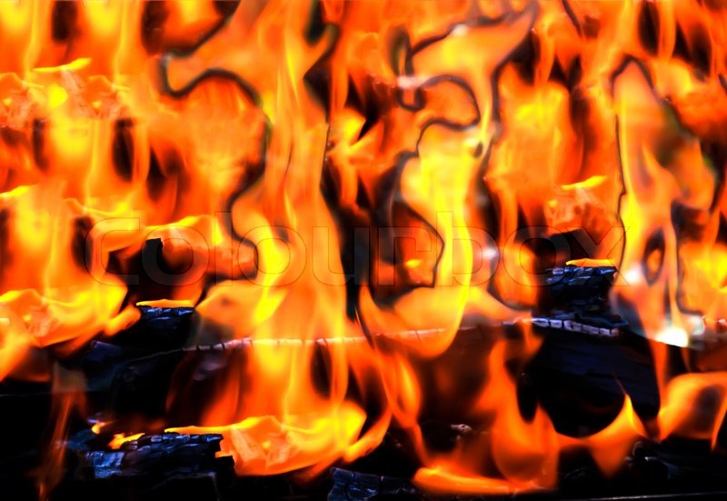 Hot red and yellow fire flames | Stock image | Colourbox