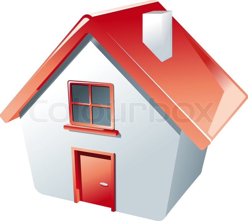 Hus ikon isoleret på hvidt som et ... | Stock vektor | Colourbox