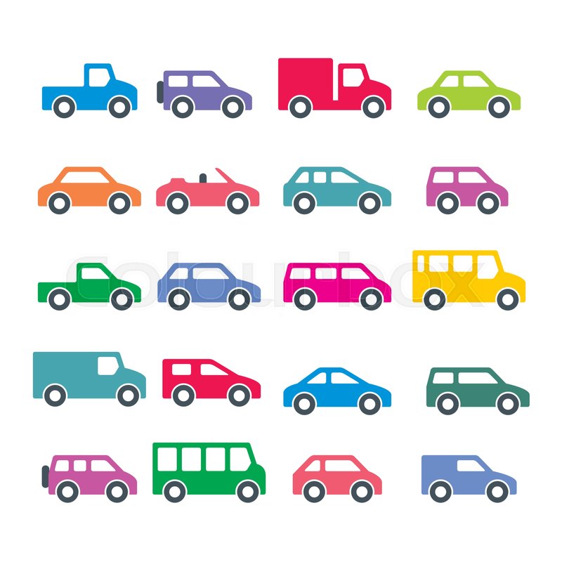 Cars icons set. Vector silhouettes of ... | Stock vector | Colourbox