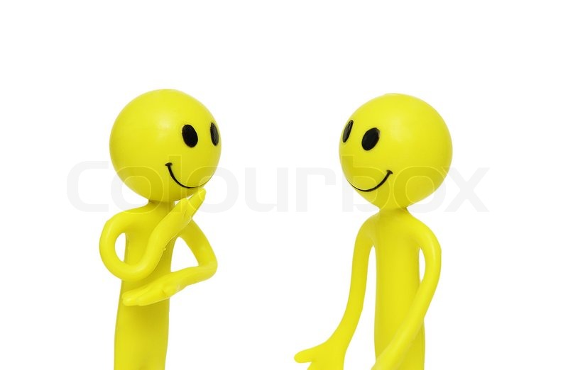 Two smilies engaged in the business discussion | Stock Photo | Colourbox