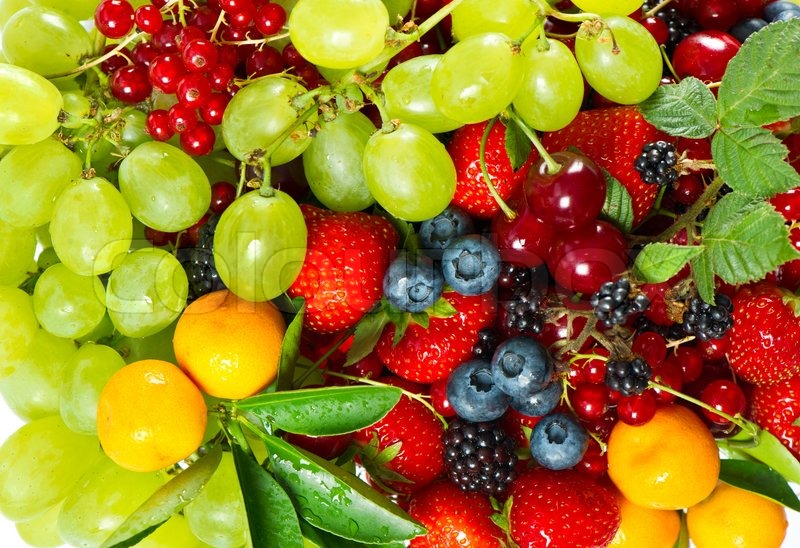 Mix of fresh summer berries and fruits | Stock image | Colourbox