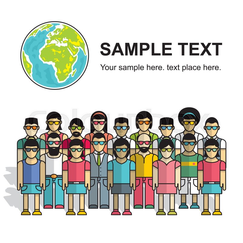 Group of different people seamless ... | Stock vector | Colourbox