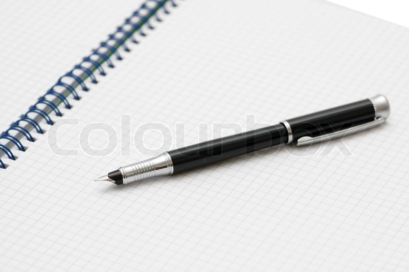 Schwarze Tinte Stift auf die Spirale ... | Stock Bild | Colourbox