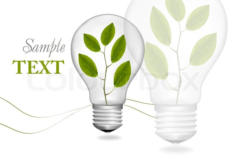 Plant inside light bulb. Vector ... | Stock vector | Colourbox