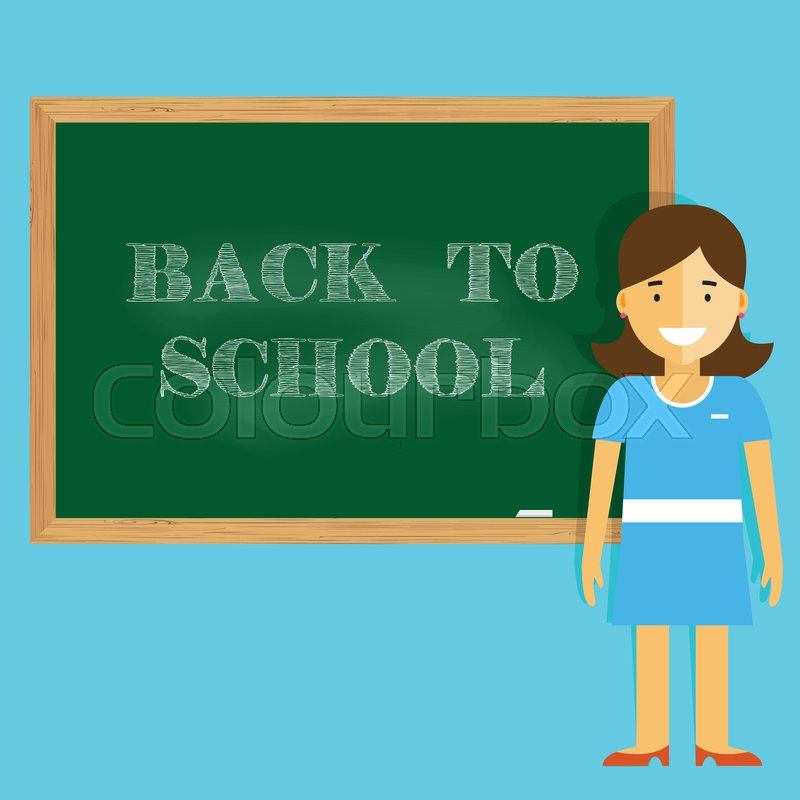 Teacher welcomes back to school. ... | Stock vector | Colourbox