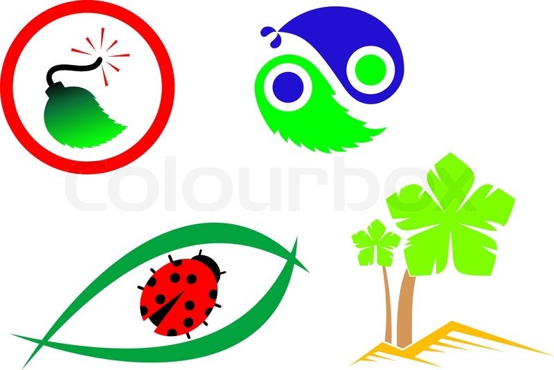 Colorful isolated nature icons for ... | Stock Vector | Colourbox