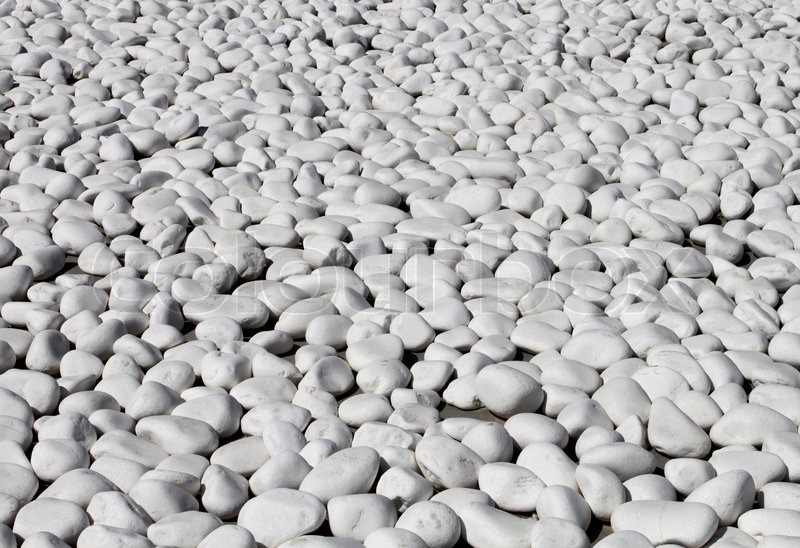 Smooth shaped white stones surface ... | Stock image | Colourbox