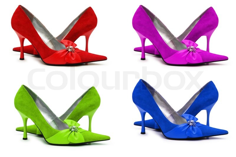 Woman shoes of four different colors ... | Stock image | Colourbox