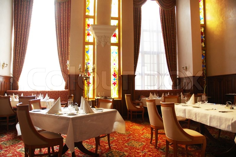 Restaurant with served tables ready for ... | Stock image | Colourbox